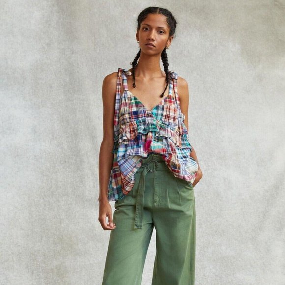 Pilcro | Tops | Pilcro Anthropologie Patchwork Vneck Tank Blouse Top ...